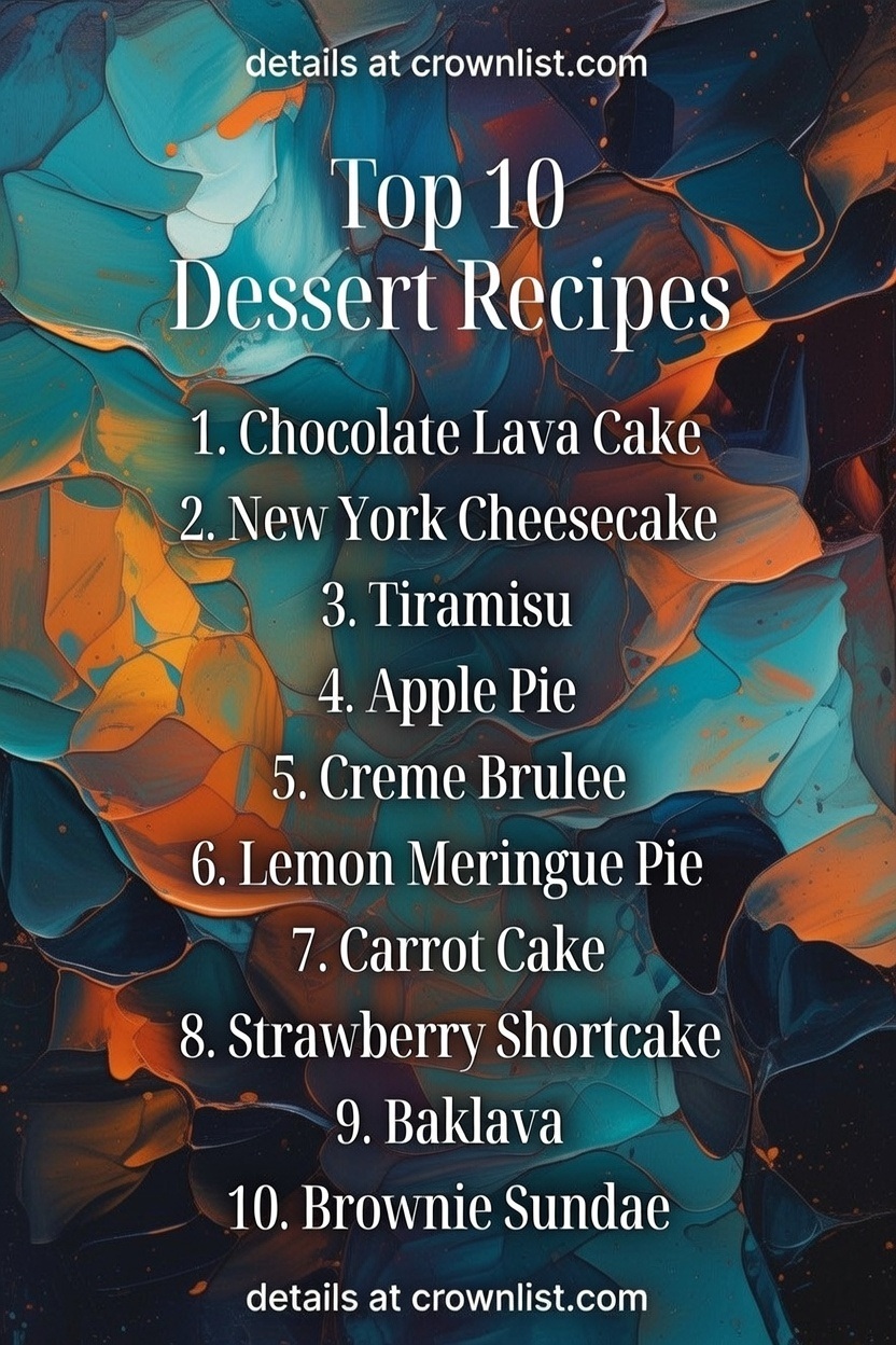 Top 10 Dessert Recipes - crownlist.com